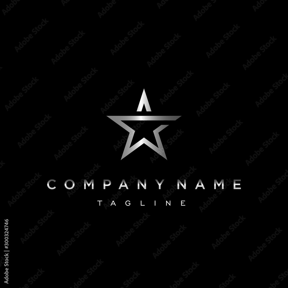 silver star logo design Stock Vector | Adobe Stock