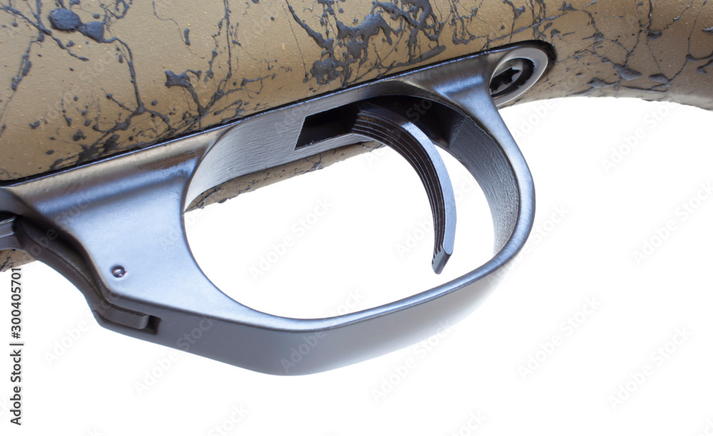 Trigger on a bolt action rifle Stock Photo | Adobe Stock