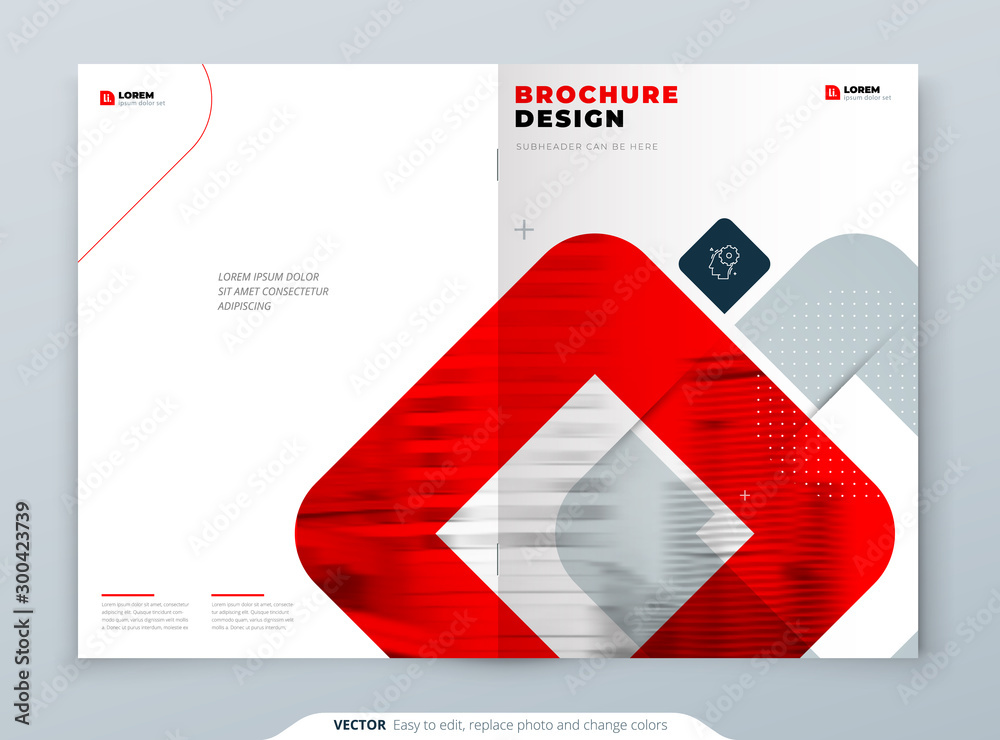 Red Brochure Design. A4 Cover Template for Brochure, Report, Catalog ...
