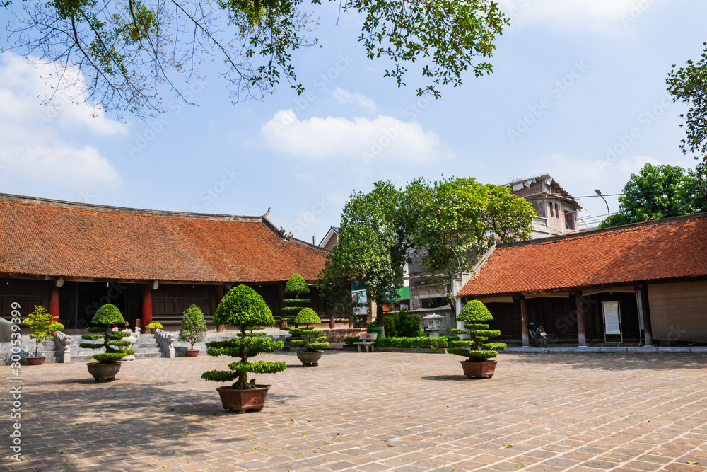 Beautiful scenery of Co Loa communal temple in ancient Co Loa citadel ...