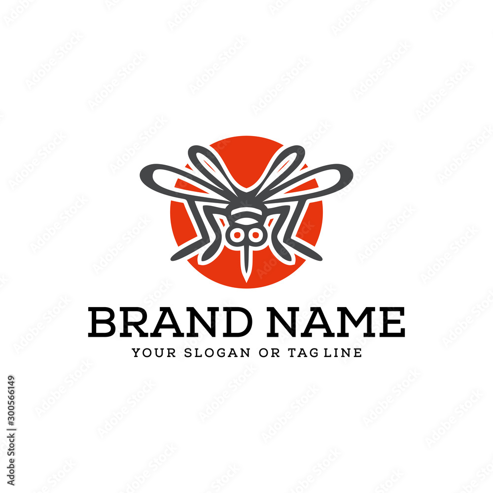 mosquito logo design vector template white background Stock Vector ...