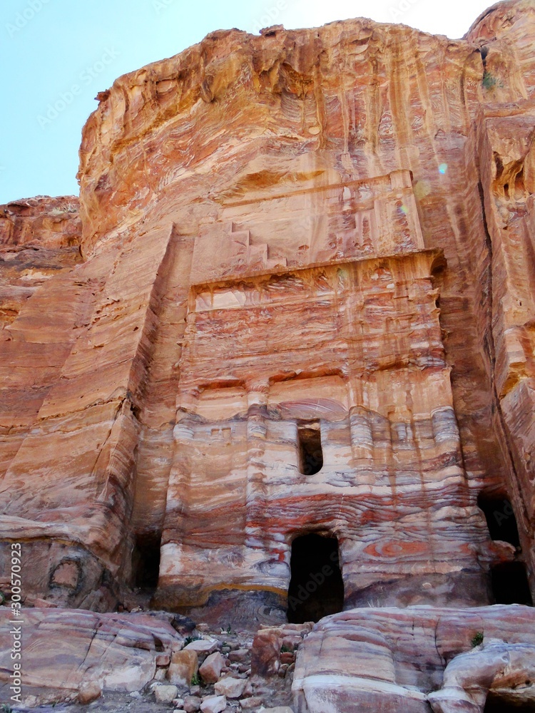 ภาพถ่าย Stock Ruins of Royal Tombs in Petra in Jordan. Petra is an ...