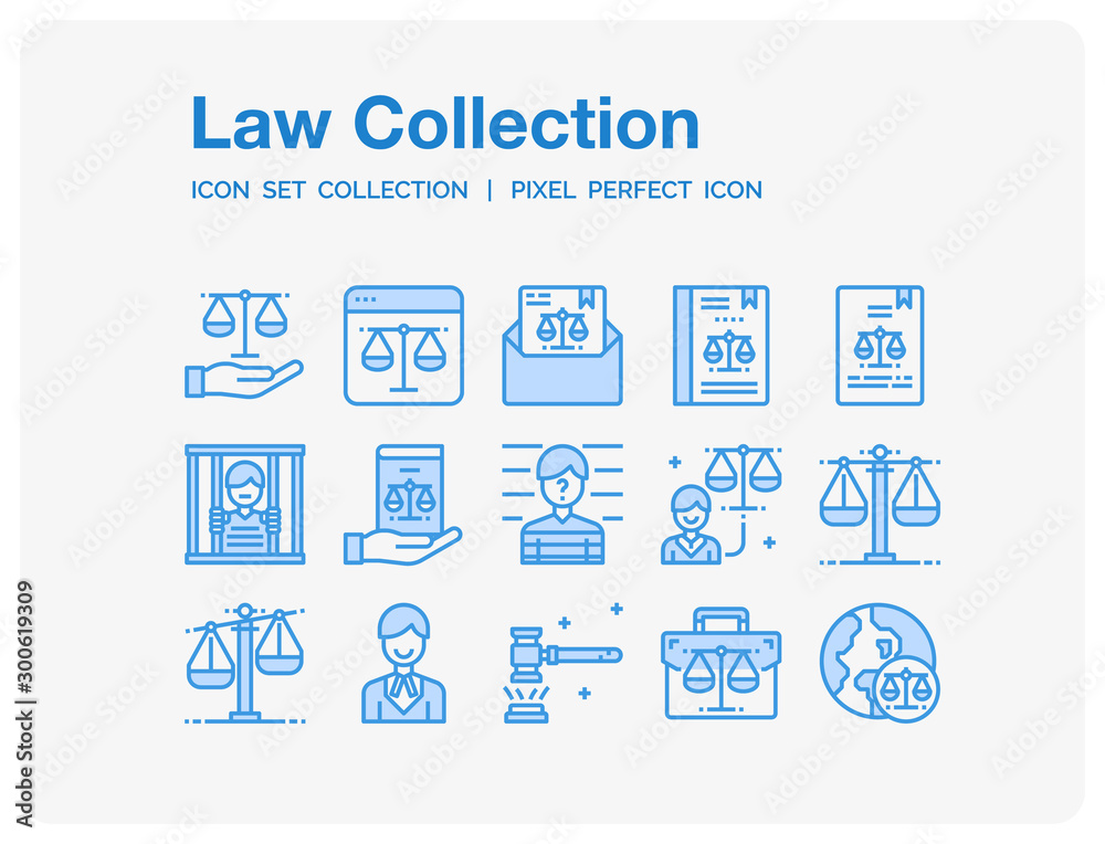 Law Icons Set. UI Pixel Perfect Well-crafted Vector Thin Line Icons ...