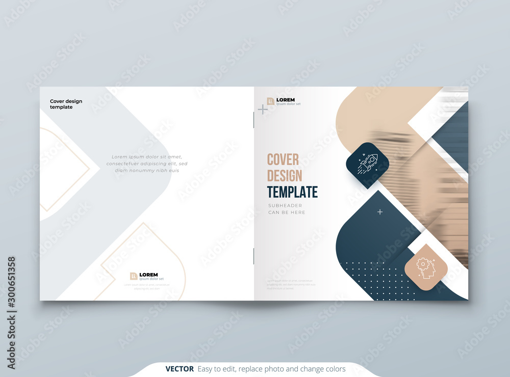 Square Brochure Design. Cover Template for Brochure, Report, Catalog ...