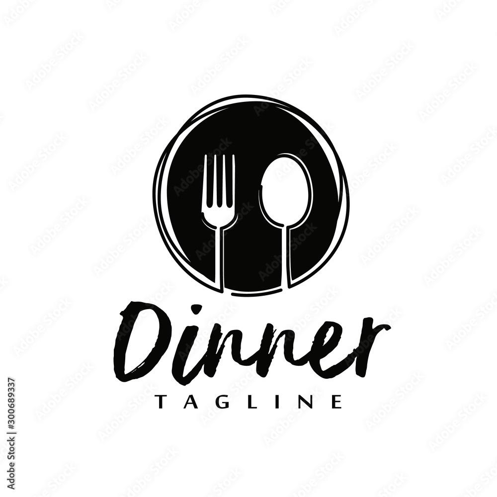 Dining Restaurant Logo Design Inspiration Stock Vector | Adobe Stock