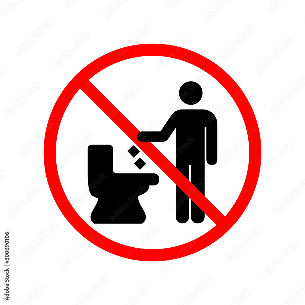 Don't throw trash in the toilet Sign icon symbol design isolated on ...