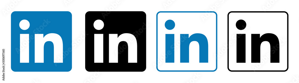 linkedin Set of social media logos. Stock Vector | Adobe Stock