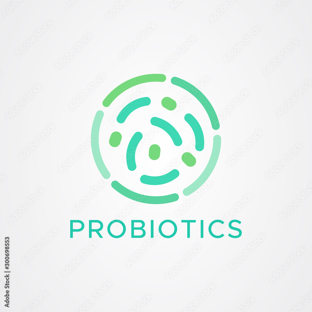 Probiotics bacteria logo design. Healthy nutrition ingredient for ...