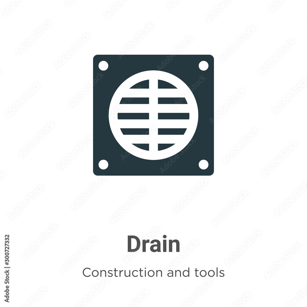 Drain vector icon on white background. Flat vector drain icon symbol ...
