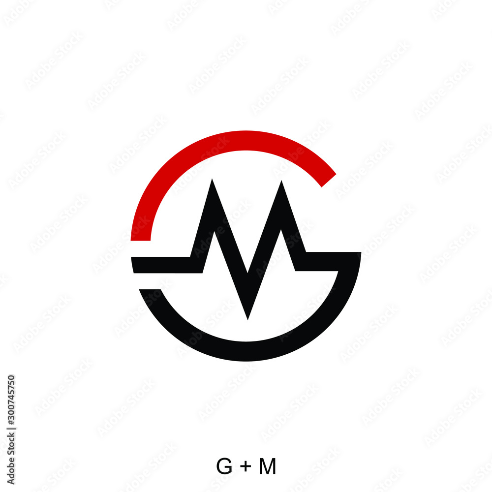 letter G and M concept, GM logo template, GM circle icon Stock Vector ...