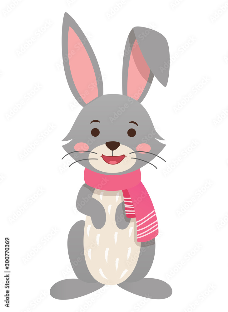 winter rabbit cartoon