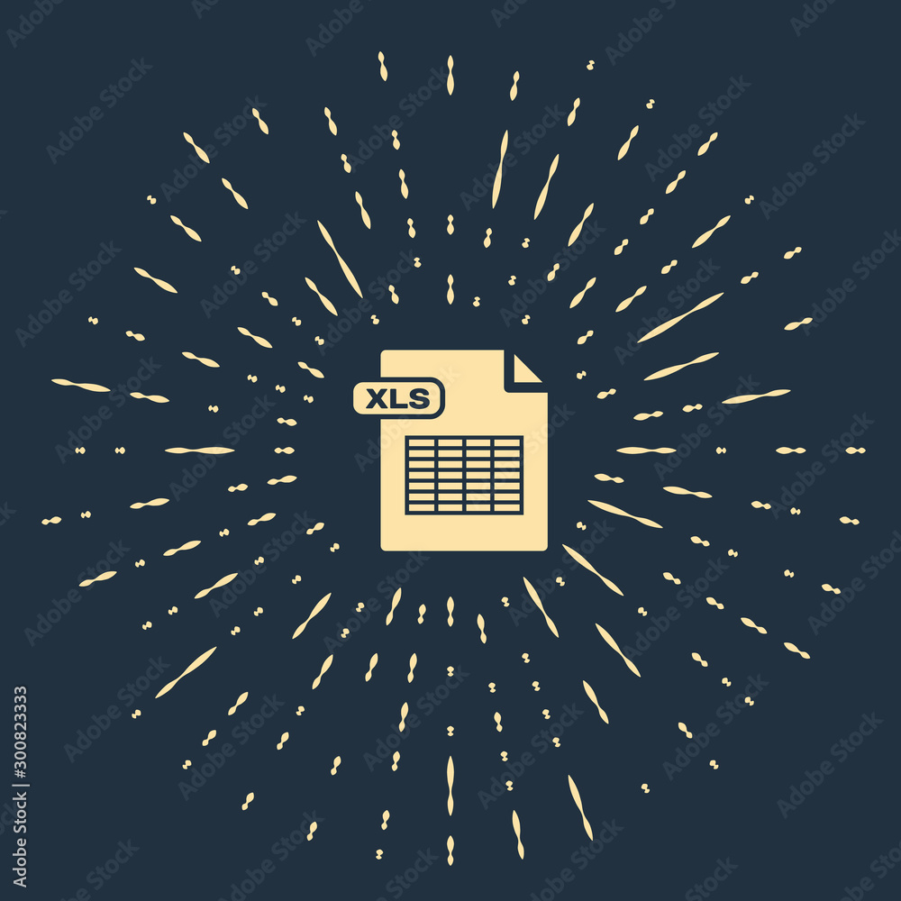 Beige XLS file document. Download xls button icon isolated on dark blue ...