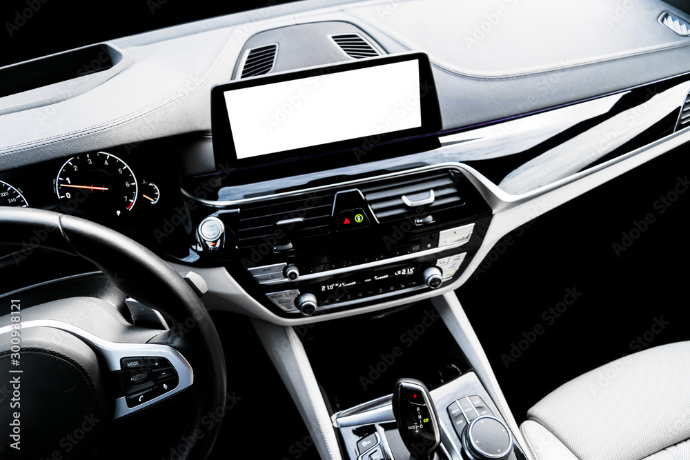 Monitor in car with isolated blank screen use for navigation maps and ...