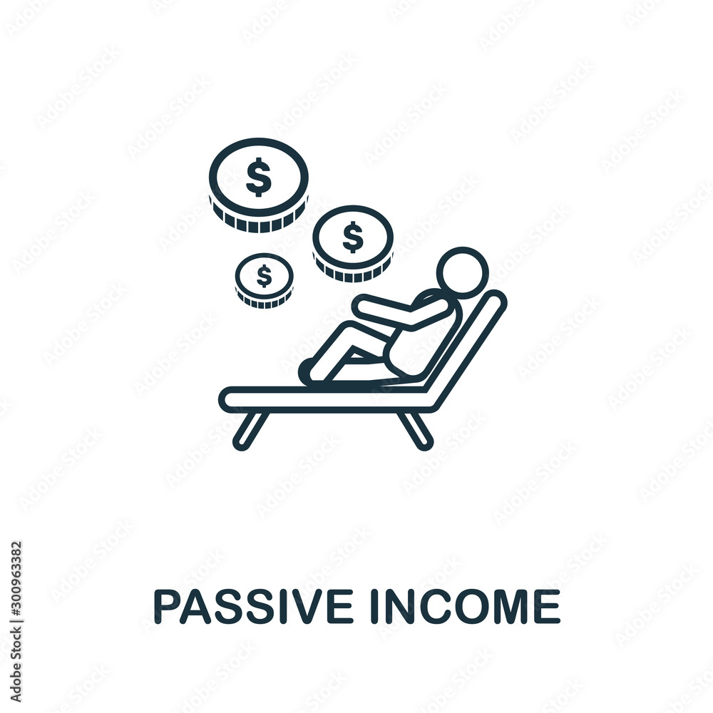 Passive Income icon outline style. Thin line creative Passive Income ...