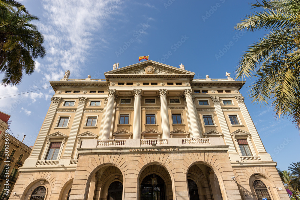 Gobierno Militar, building of the military government in Barcelona ...