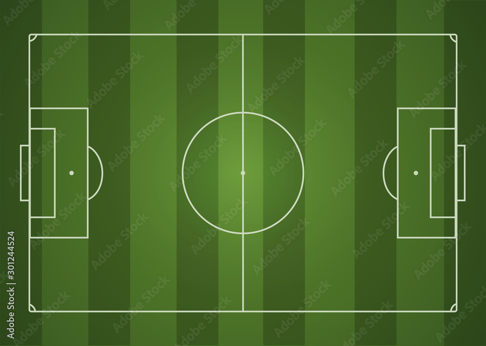 Soccer field - top view. Vector illustration Stock Vector | Adobe Stock