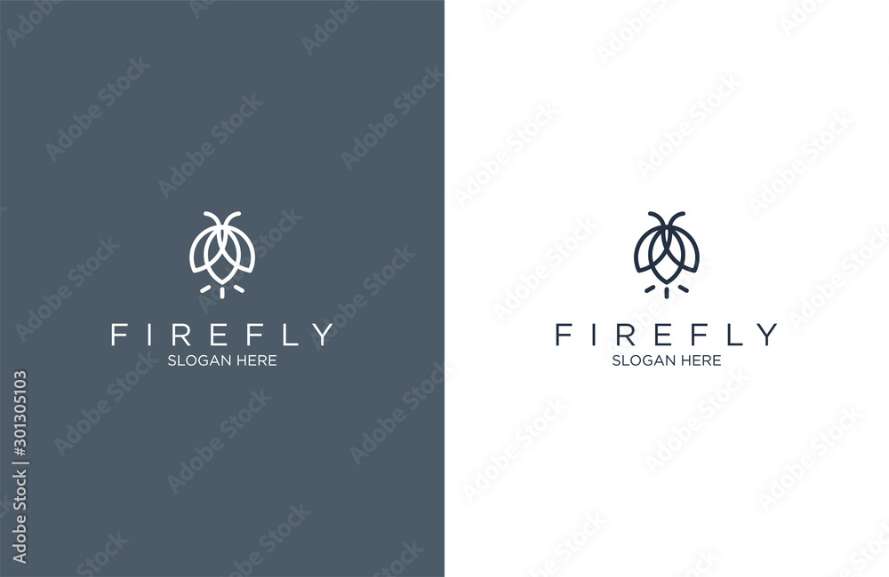 Awesome outline firefly logo design Stock Vector | Adobe Stock