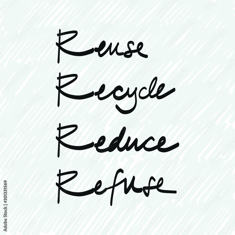 Vector de Stock Calligraphy for 4R which are reuse, recycle, reduce ...