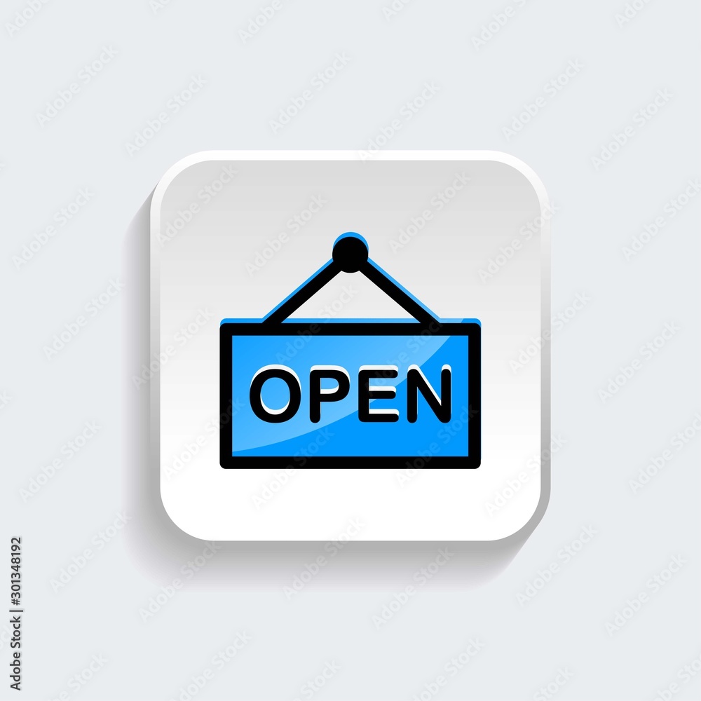 Open sign icon symbol of store open with modern flat style icon for web ...