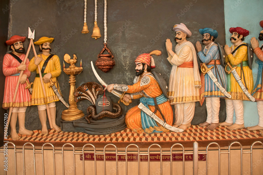 Foto de Stock Shivasrushti of Dervan with sculptures of the historical ...