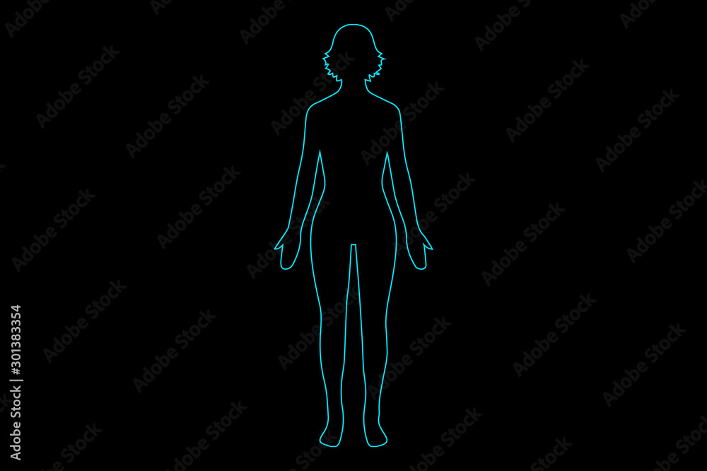 Ilustración de Stock female human silhouette outline image illustration ...