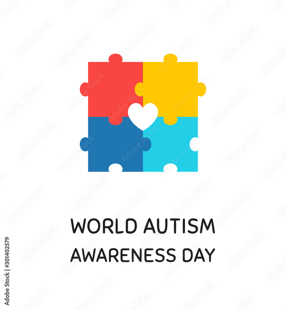 World autism awareness day banner design element. Children with ...