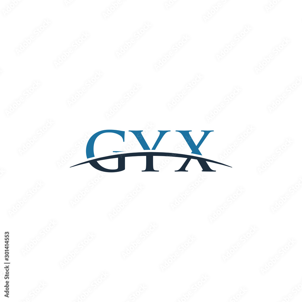 Initial letter GYC, overlapping movement swoosh horizon logo company ...