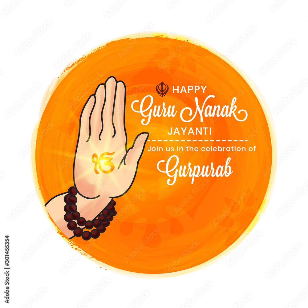 Vector illustration of Guru nanak dev ji hand of giving ashirwad , Guru ...