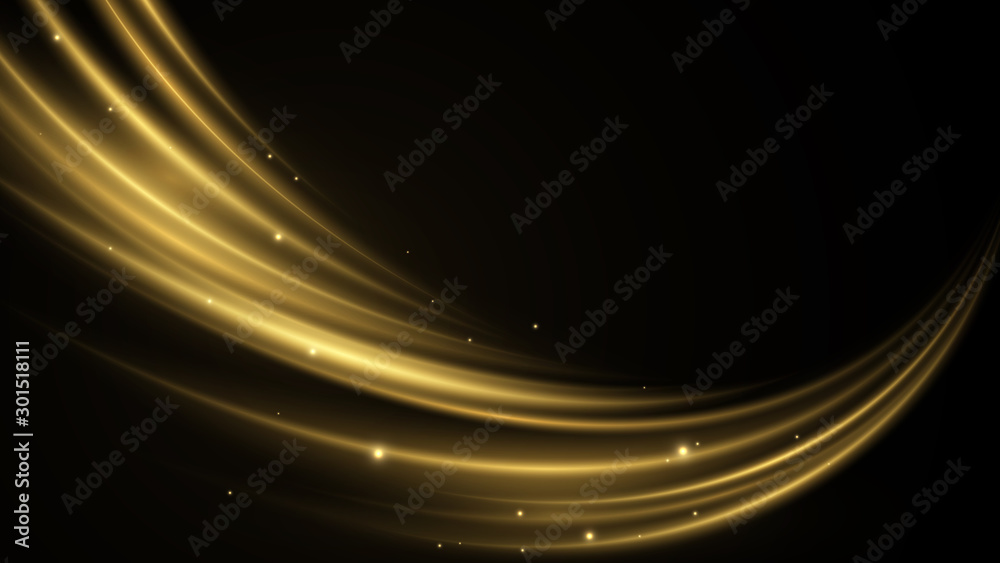 wave illustration with shine line swirl Stock Vector | Adobe Stock