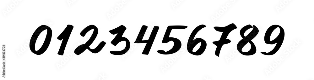 Numbers drawing marker 0 - 9 Stock Vector | Adobe Stock