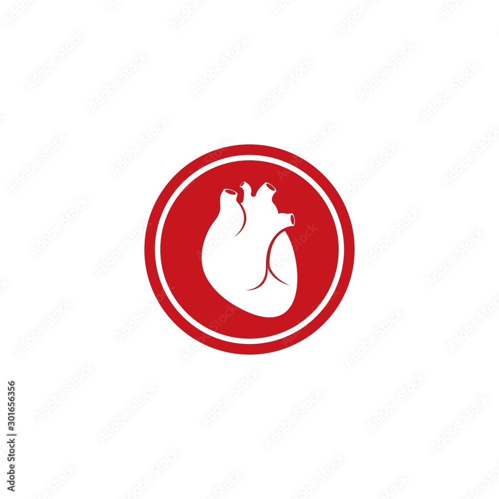Human heart logo medical cardiology vector icon illustration design ...