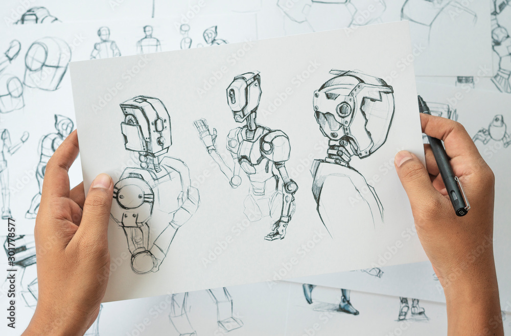 Foto de Stock Animator designer Development designing drawing sketching ...