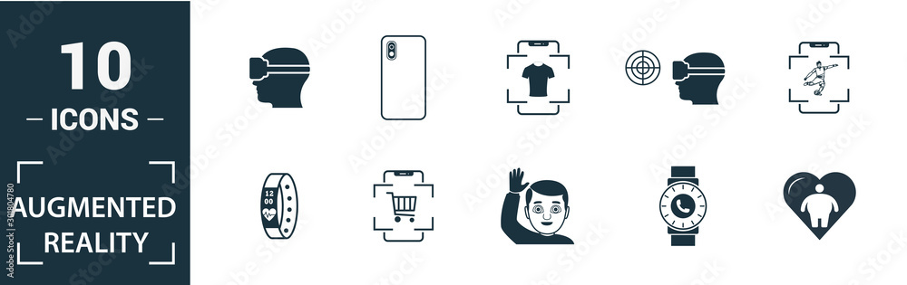 Ar And Vr icon set. Include creative elements augmented reality, 360 ...