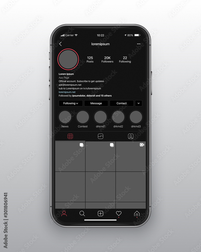 Photo Sharing Mobile App Instagram New Dark Mode UI and UX Alternative ...