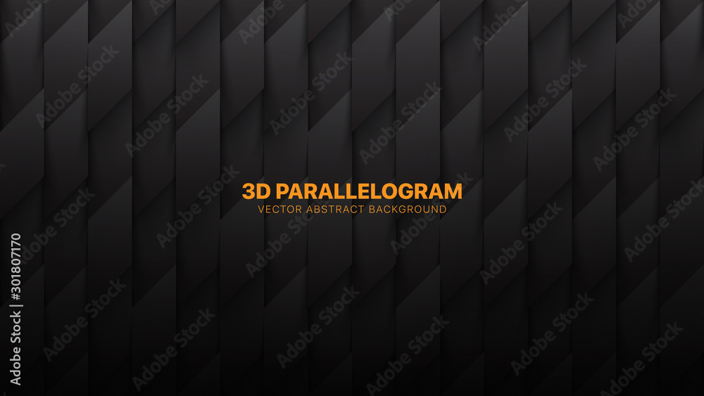 3D Vector Parallelograms Pattern Conceptual Technology Abstract Dark Gray Background. Science ...