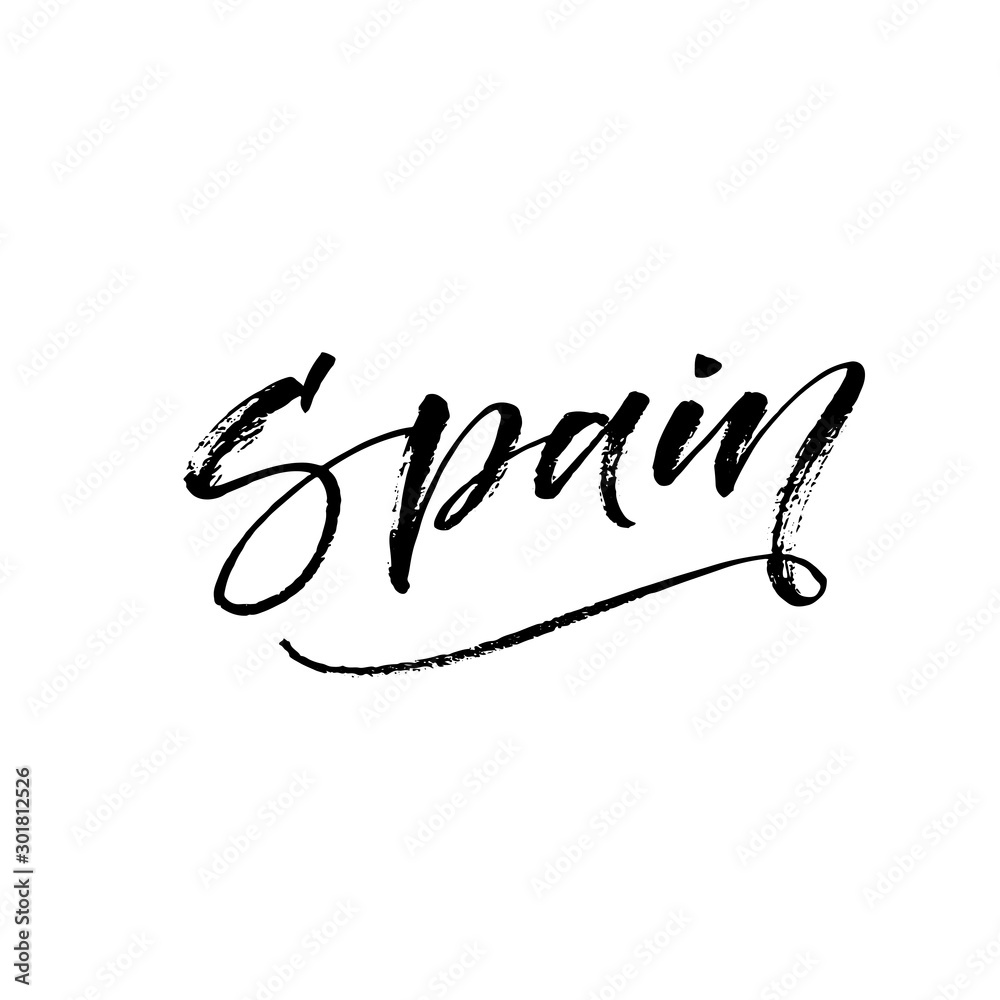 Spain hand drawn quote. Hand drawn brush style modern calligraphy ...