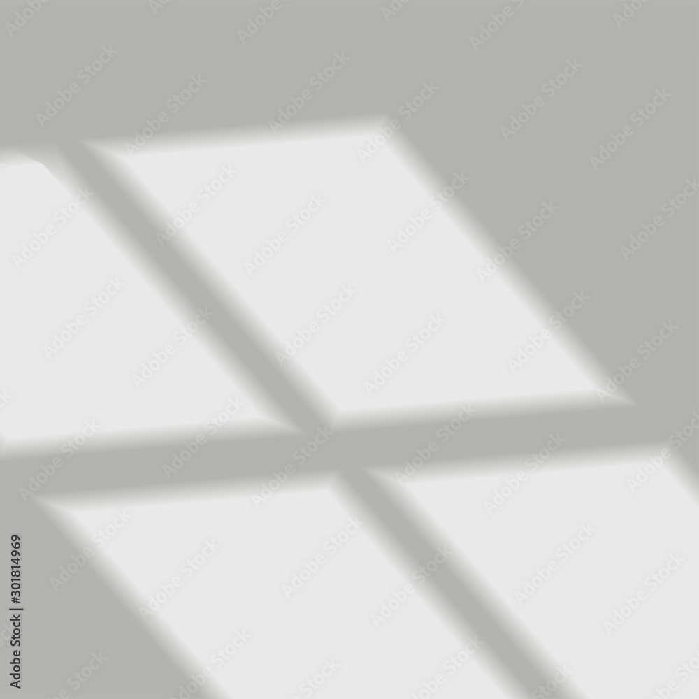 Vetor Window frame shadow mockup, natural lightening. Modern template ...