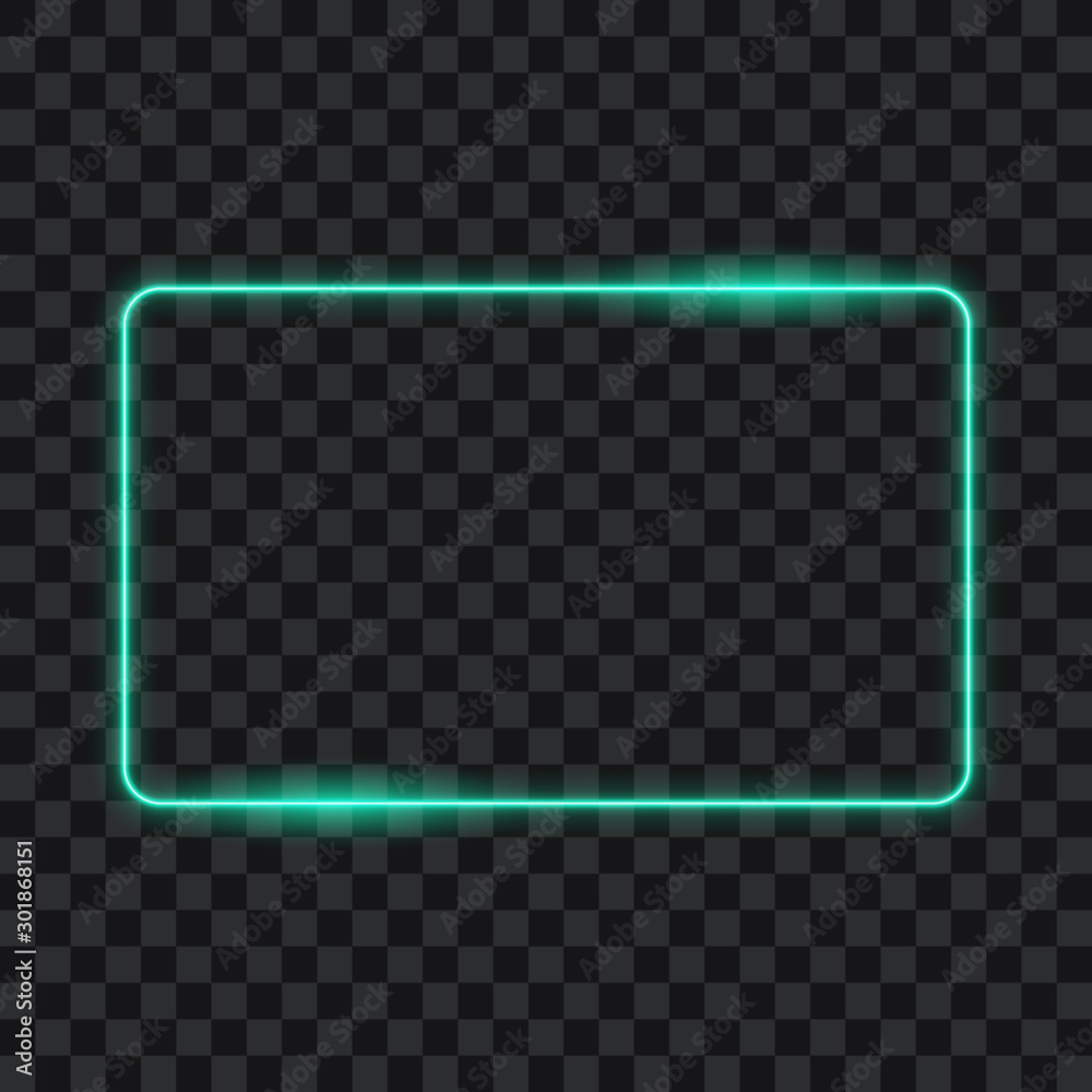 Green neon frame, vector illustration. Stock Vector | Adobe Stock