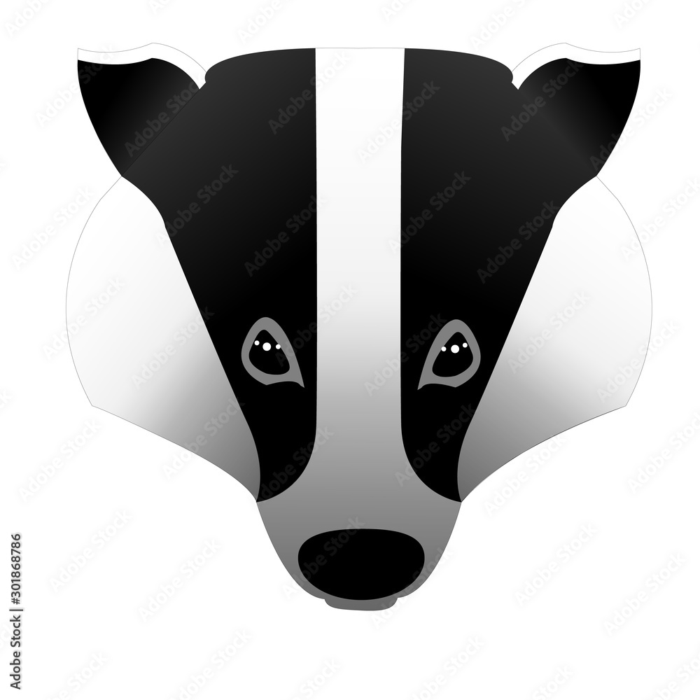 vector illustration of a badger head Stock Vector | Adobe Stock