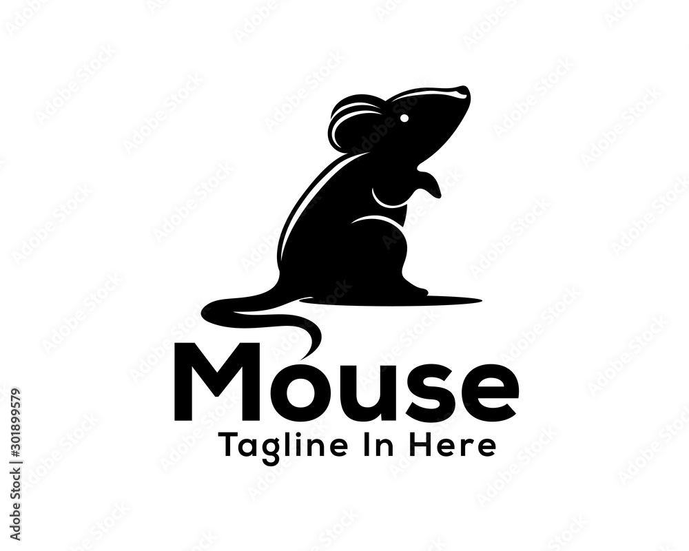 Black stand mouse logo design inspiration Stock Vector | Adobe Stock