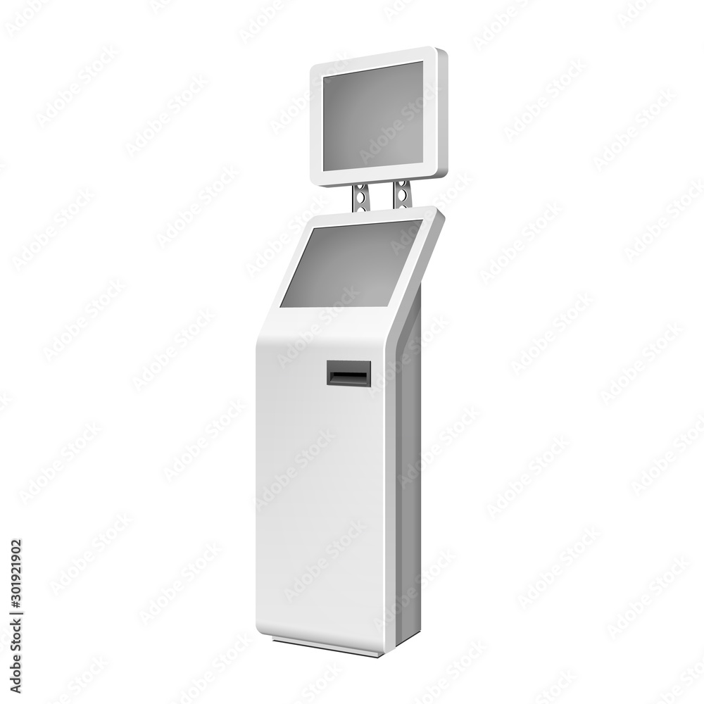 Vector de Stock Outdoor White. Payment Terminal. ATM, POS, POI ...