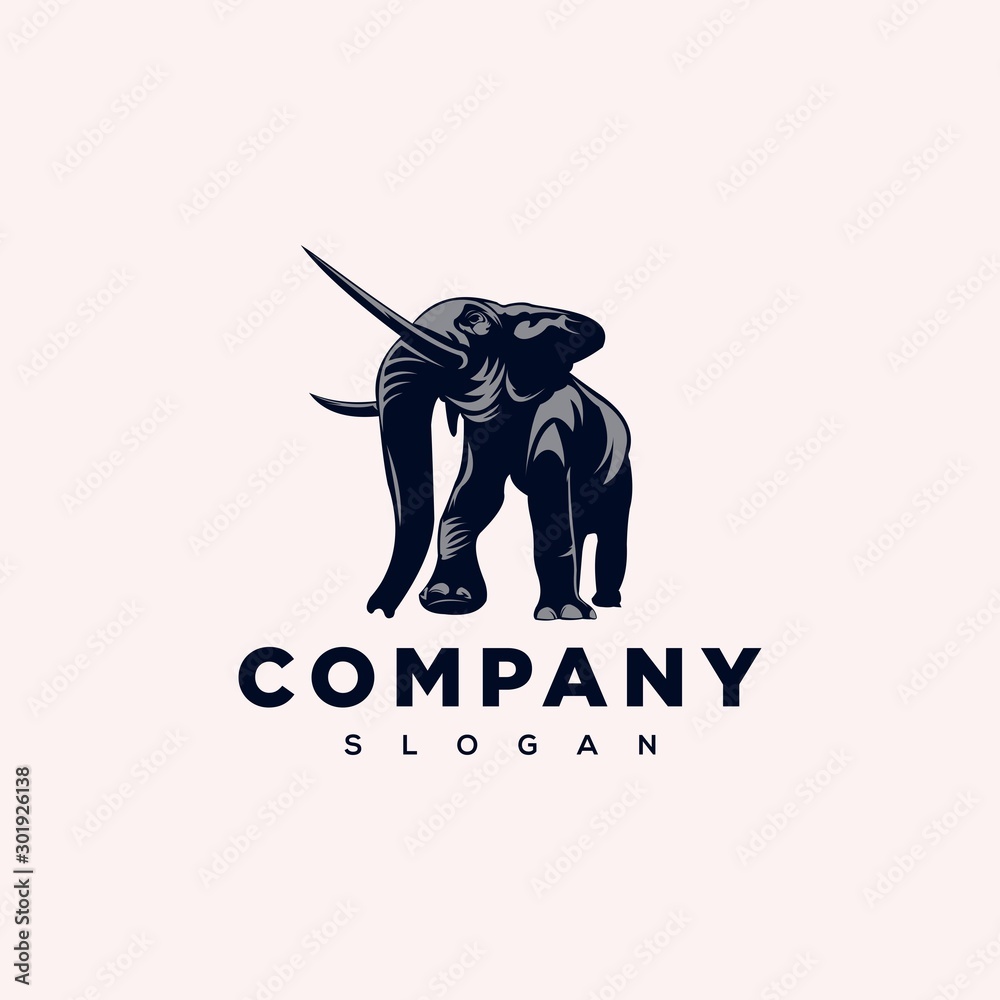 strong elephant logo design illustration Stock Vector | Adobe Stock