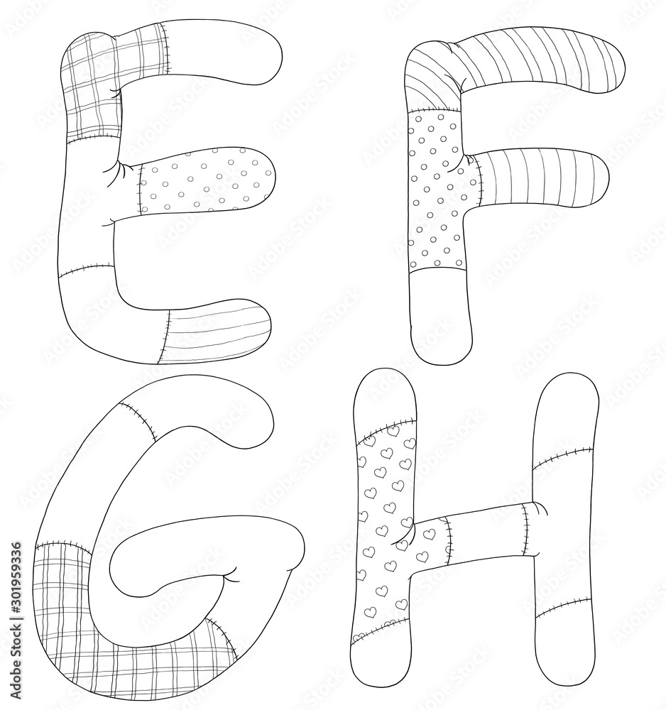 English alphabet. ABC. Coloring book. Coloring page. Cute and funny ...