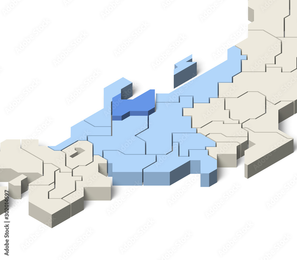 日本地図 中部地方 富山県 Stock Illustration | Adobe Stock