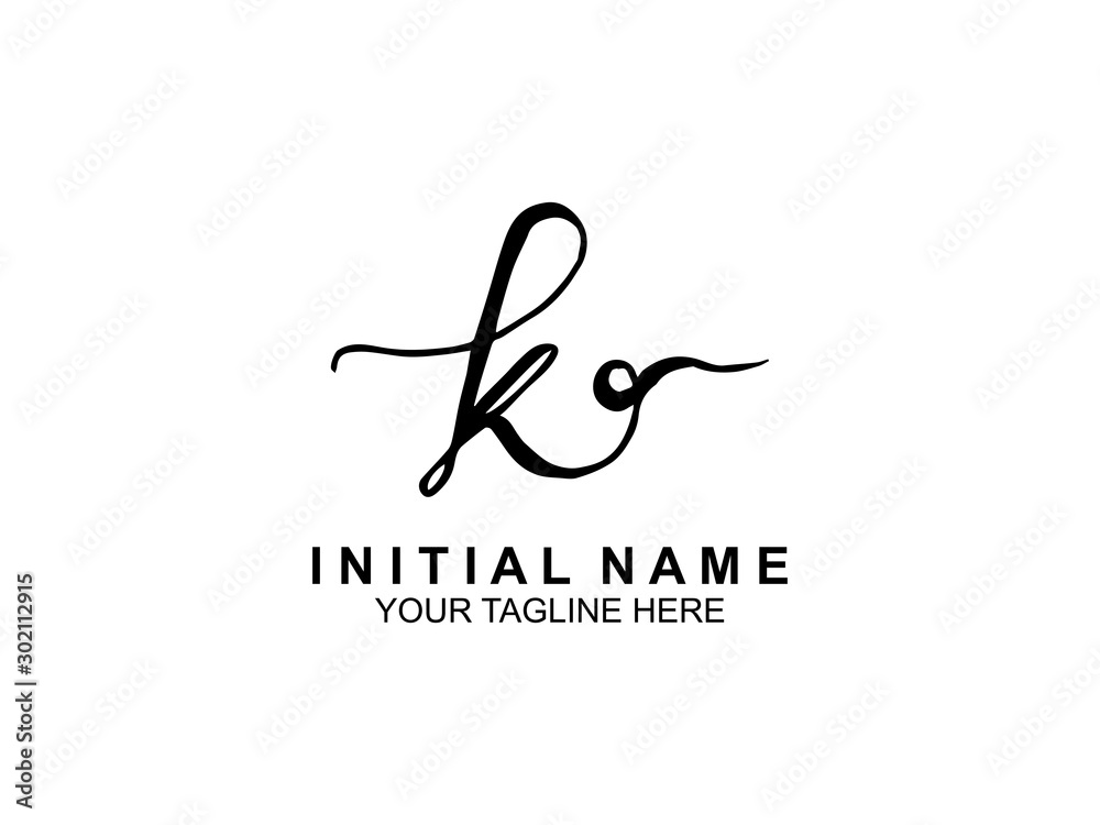 handwriting logo of initial signature. elegant logo design template ...