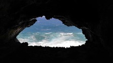 Waves Through Rock Window Free Stock Photo - Public Domain Pictures