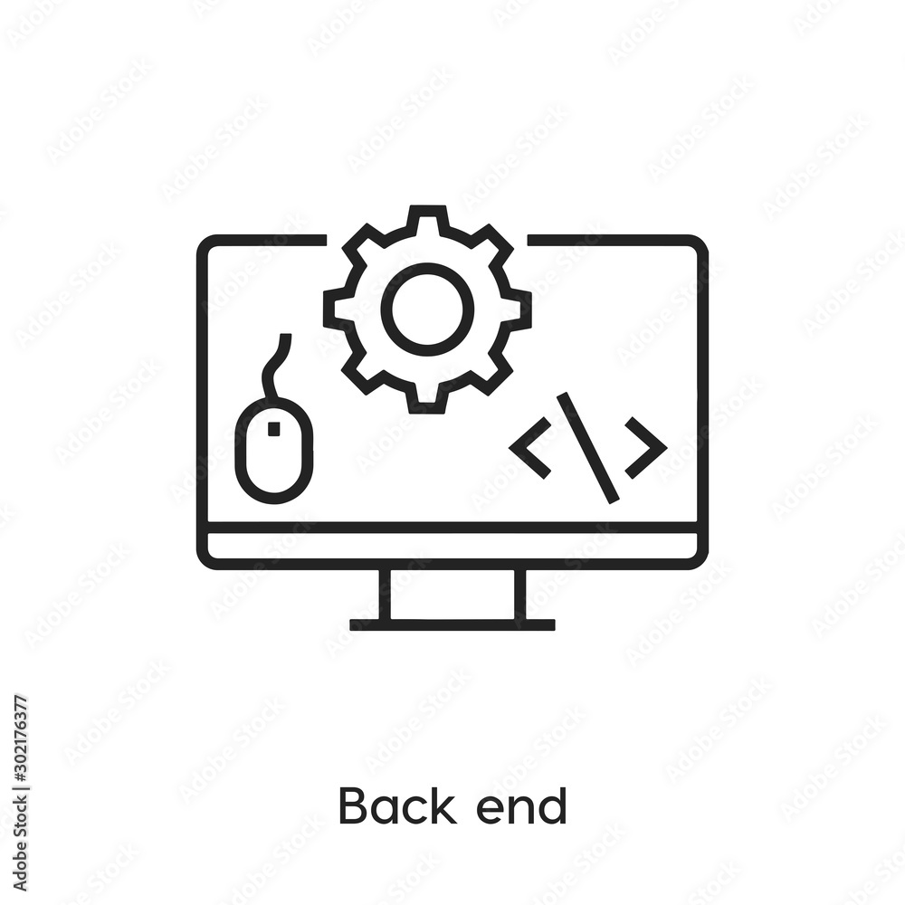 backend icon vector symbol sign Stock Vector | Adobe Stock