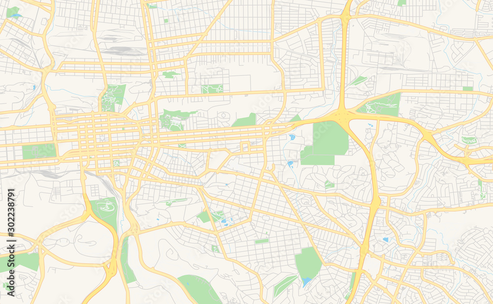 Printable street map of Pretoria, South Africa Stock Vector | Adobe Stock