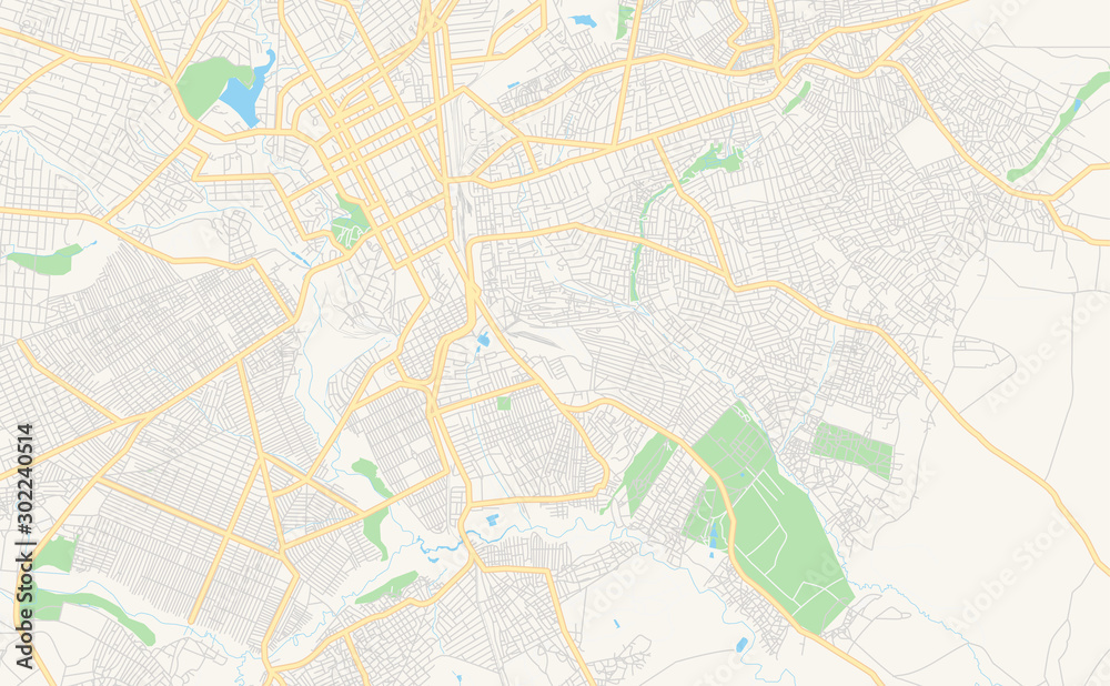Printable street map of Lubumbashi, DR Congo Stock Vector | Adobe Stock