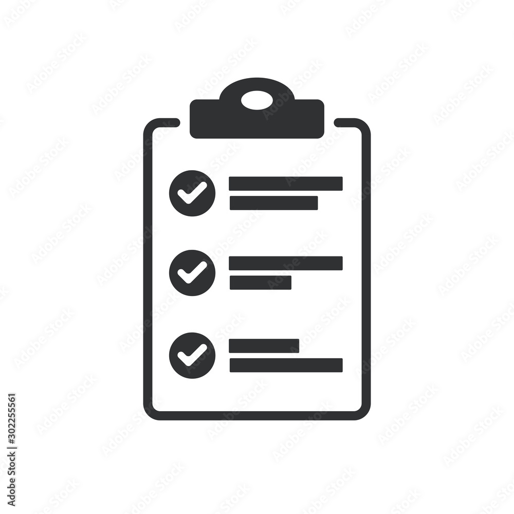 Flat design of checklist icon isolated on transparent background. To-do ...